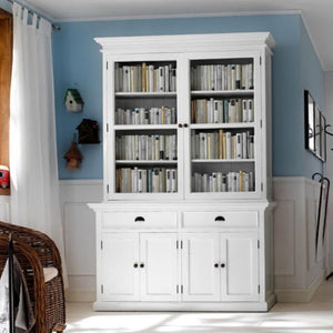 NOVASOLO Halifax White Display Cabinet with Dresser